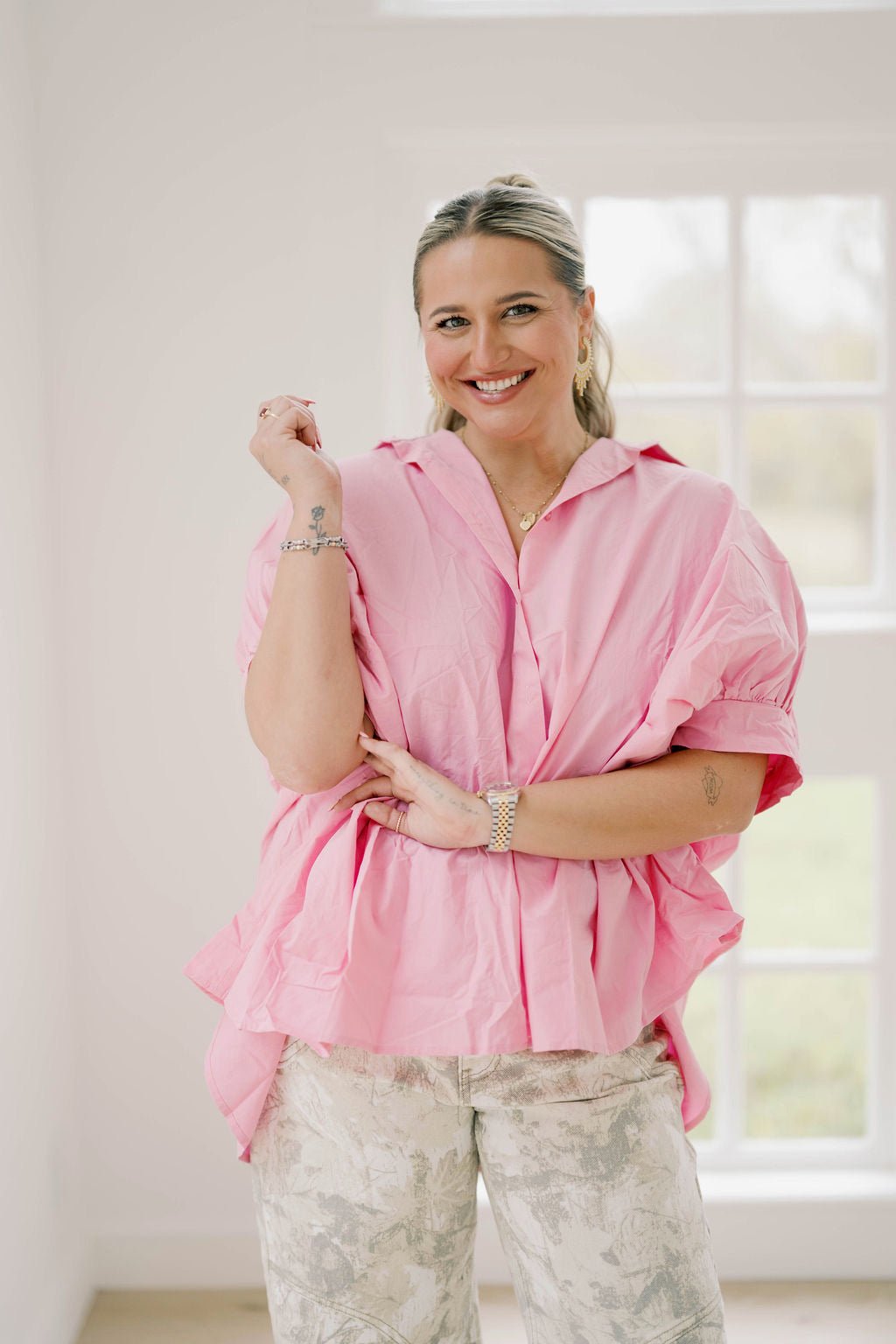 Cosmos & Kisses Oversized Top - Lola & Co. Boutique